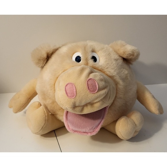 Somersault | Toys | Vintage Somersault Round Oinking Pig Plush Hand ...